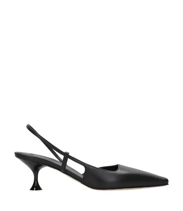 3JUIN Leather Slingback Pumps - Black
