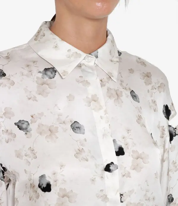 KAOS Floral Print Satin Shirt