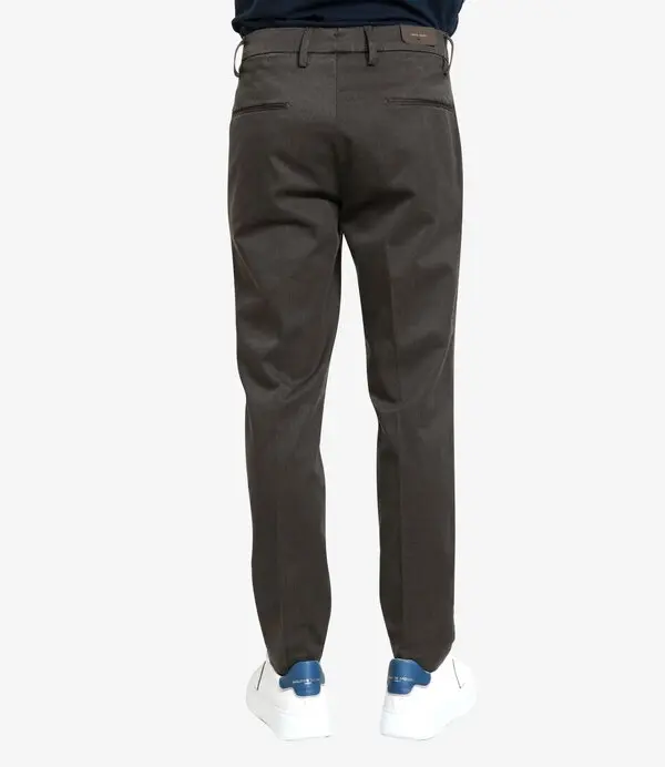 BRO SHIP Slim Fit Trousers - Brown