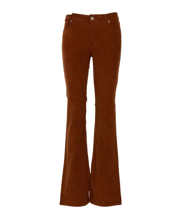 PT TORINO Cotton Blend Velvet Flare Trousers