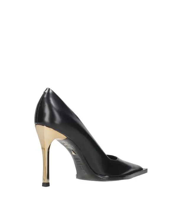 Schutz Pumps With Gold Mirror Heel Black Editorialist