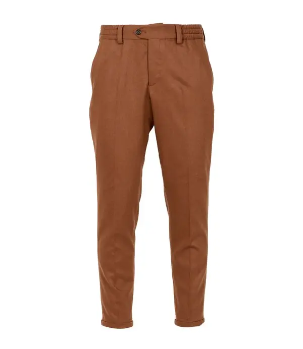 PT TORINO Wool And Cashmere Flannel Carrot Fit Trousers