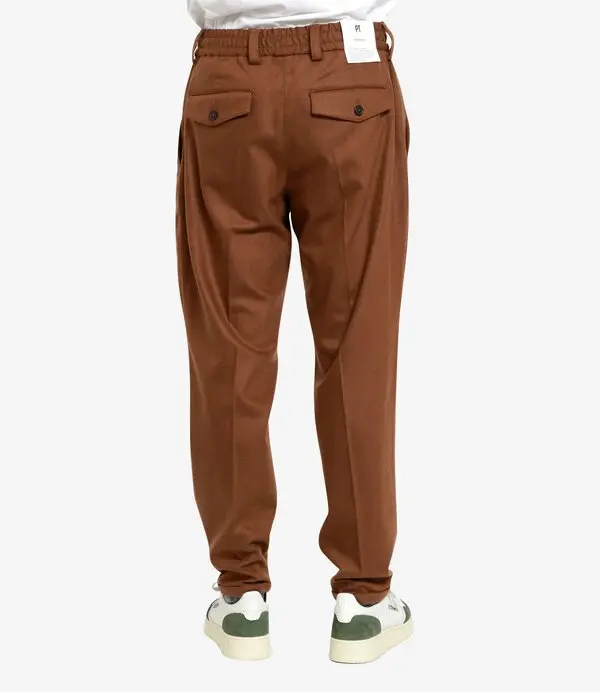 PT TORINO Wool And Cashmere Flannel Carrot Fit Trousers