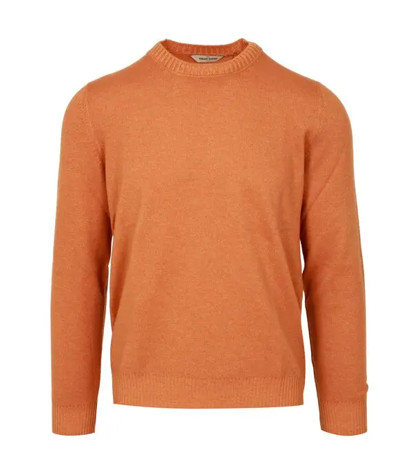 GRAN SASSO Ribbed Wool-cashmere Crew Neck Sweater - Zucca