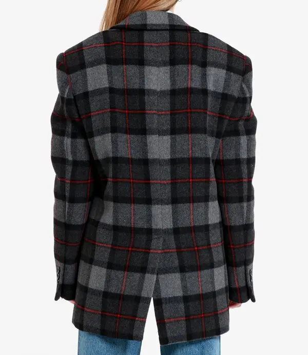 MSGM Single-breasted Tartan Wool-blend Blazer