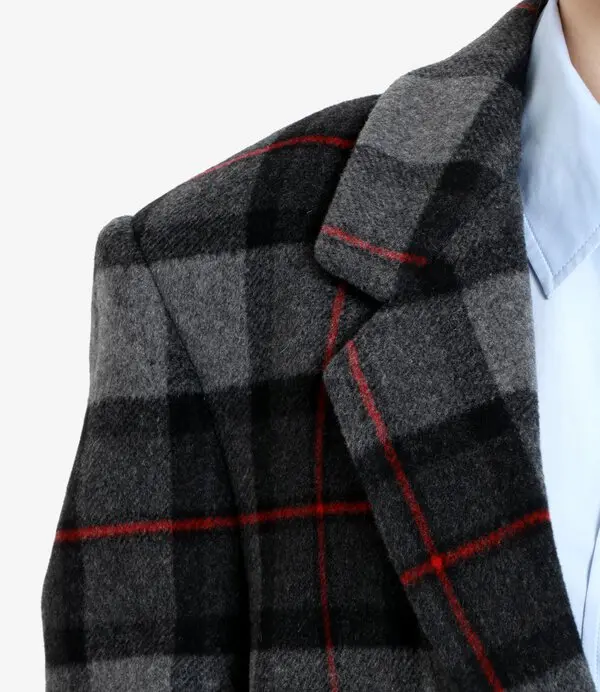 MSGM Single-breasted Tartan Wool-blend Blazer