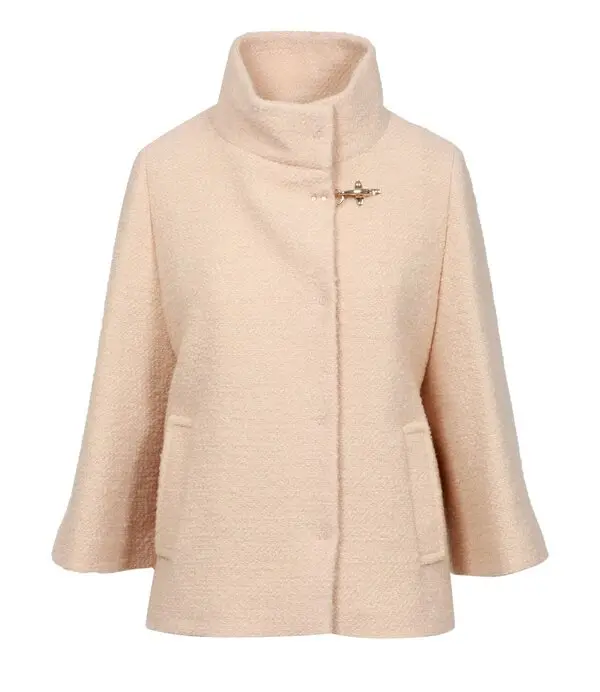 FAY Geometric Line Wool Jacket - Beige