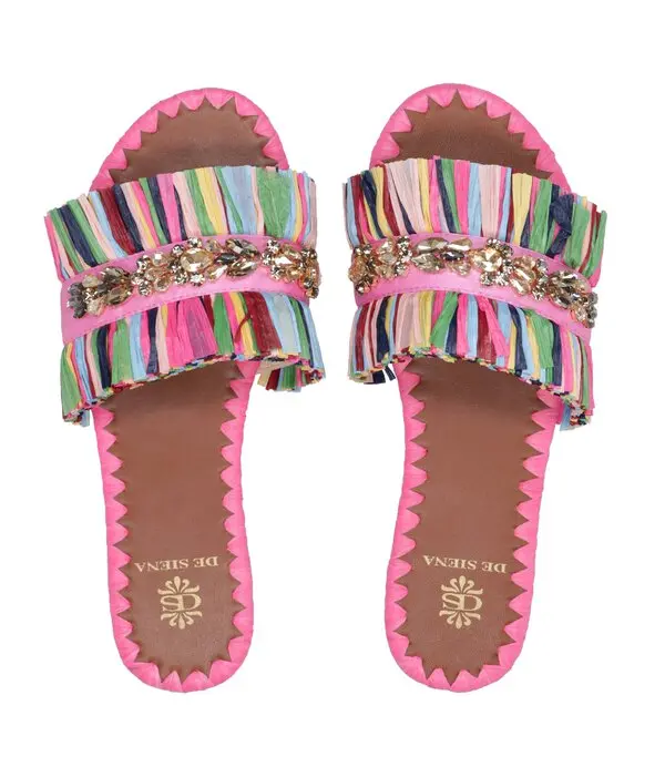 DE SIENA Raffia Sandals - Multirosa