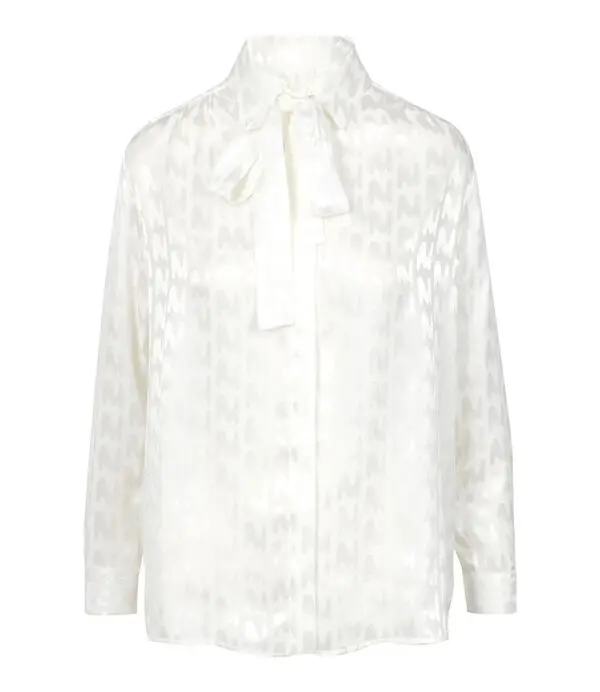 MSGM Viscose Satin Shirt - White