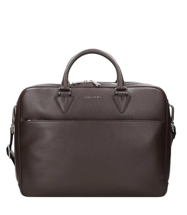 ORTIGNI Leather Briefcase With Adjustable Shoulder Strap