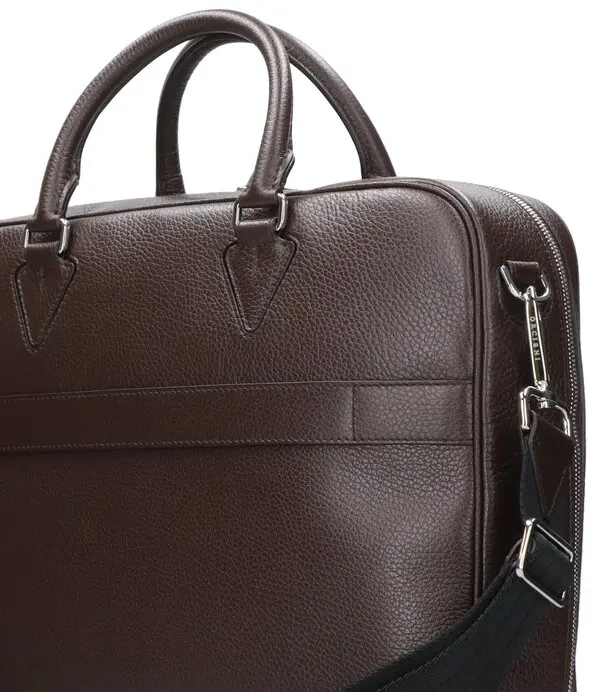 ORTIGNI Leather Briefcase With Adjustable Shoulder Strap