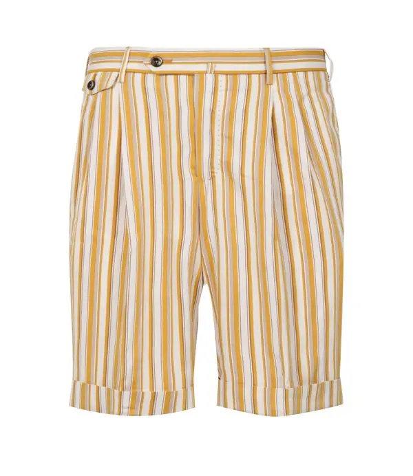 PT TORINO Striped Cotton Shorts