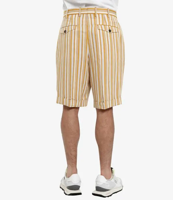 PT TORINO Striped Cotton Shorts