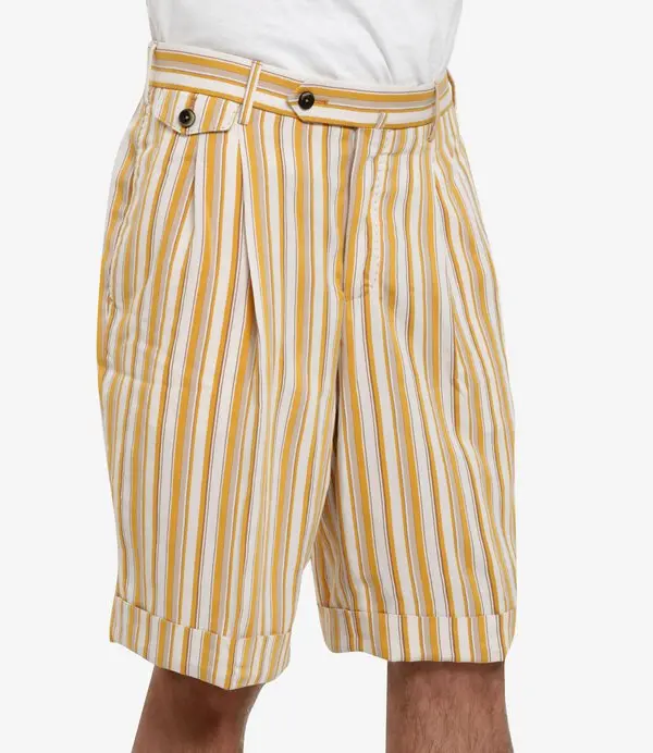 PT TORINO Striped Cotton Shorts