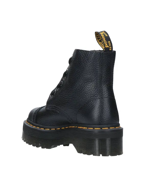 Dr. Martens Hammered Nappa Leather Platform Boots - Black