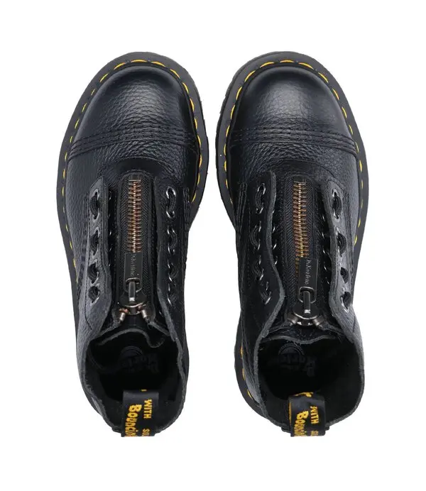 Dr. Martens Hammered Nappa Leather Platform Boots - Black