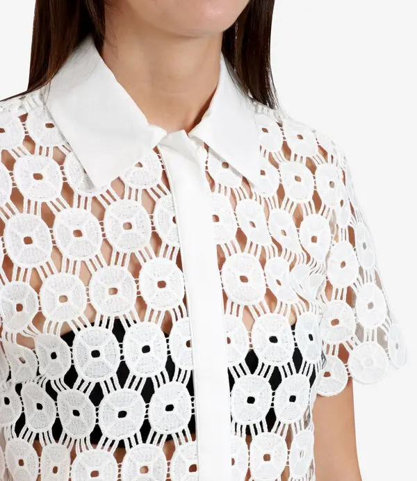 Erika Cavallini Shirt With Macrame Effect - White