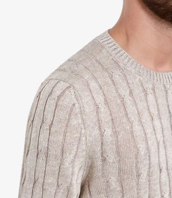 GRAN SASSO Braided Crew Neck Sweater