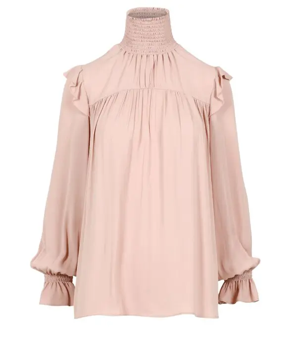 N°21 Cotton High Collar Ruffle Shirt