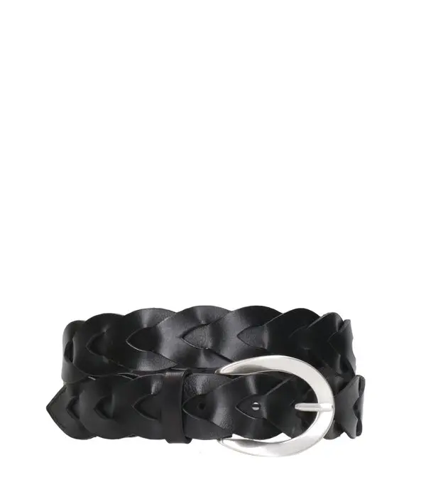 ORTIGNI Braided Leather Belt - Black