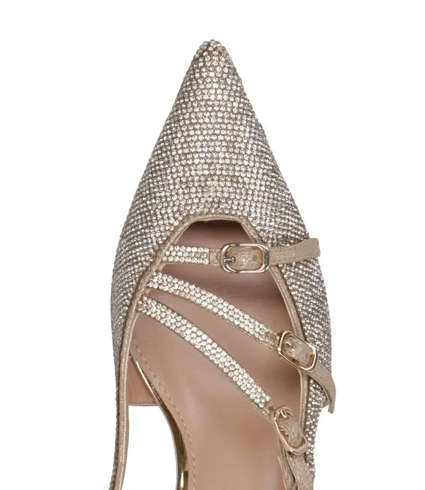 Steve Madden Stiletto Heel With Rhinestones - Golden