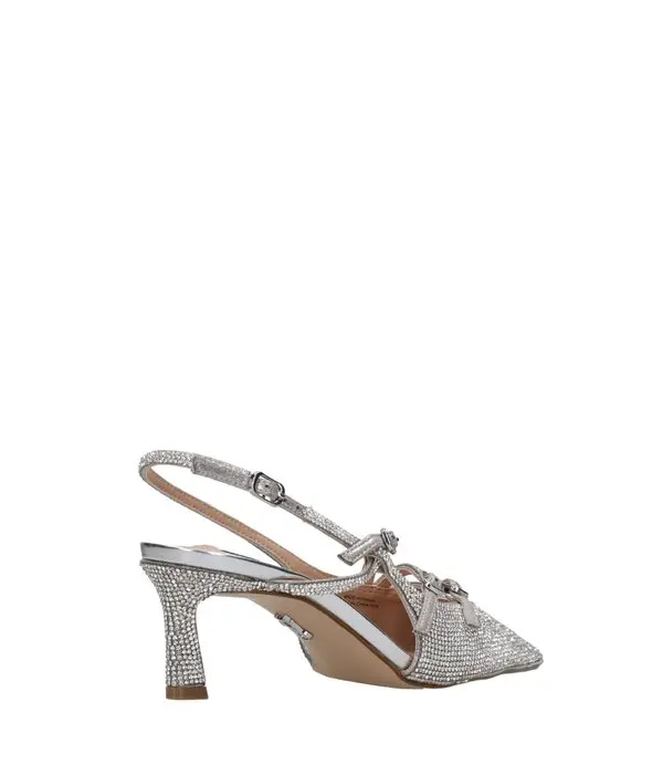 Steve Madden Crisscross Strap Rhinestone Pumps - Silver