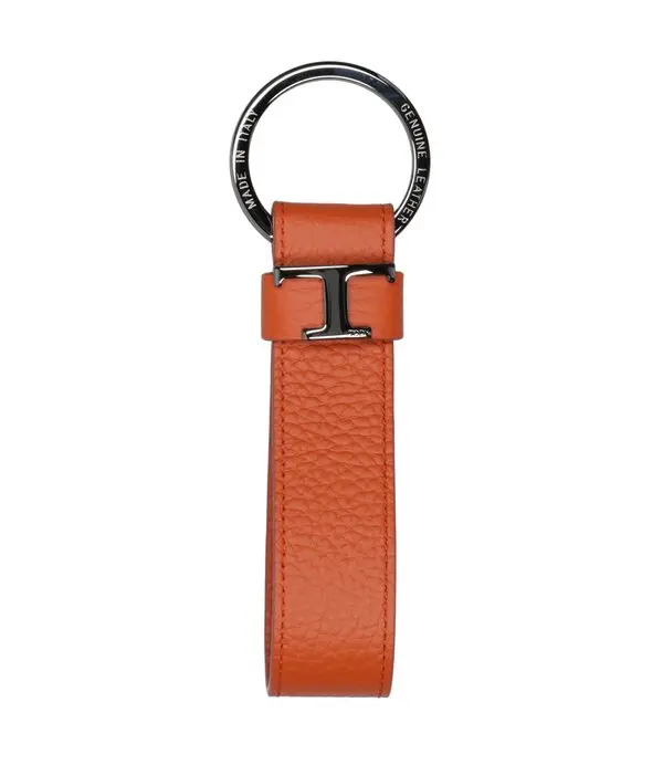 TOD'S T Timeless Leather Keychain - Orange