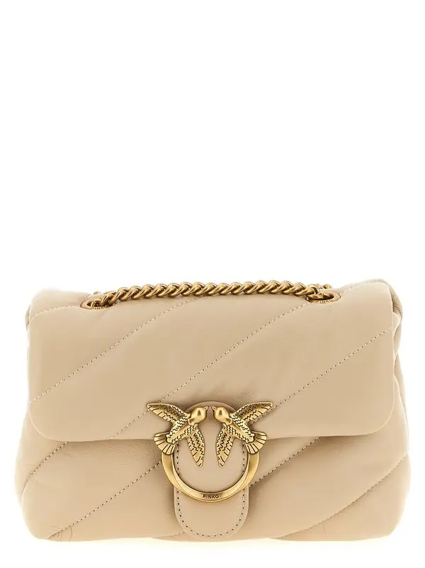Pinko Love Mini Puff Crossbody Bag - Beige