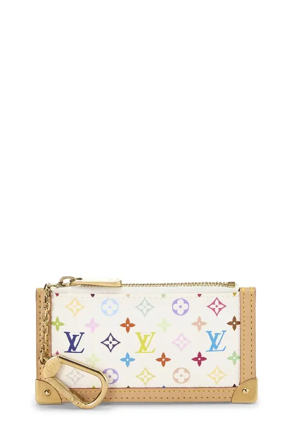 LOUIS VUITTON Takashi Murakami X Monogram Multicolore Pochette Clefs - White