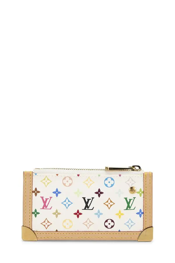 LOUIS VUITTON Takashi Murakami X Monogram Multicolore Pochette Clefs - White