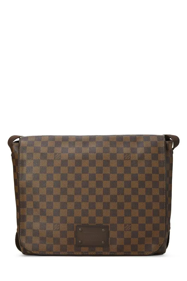 LOUIS VUITTON Damier Ebene Brooklyn Messenger Bag - Brown