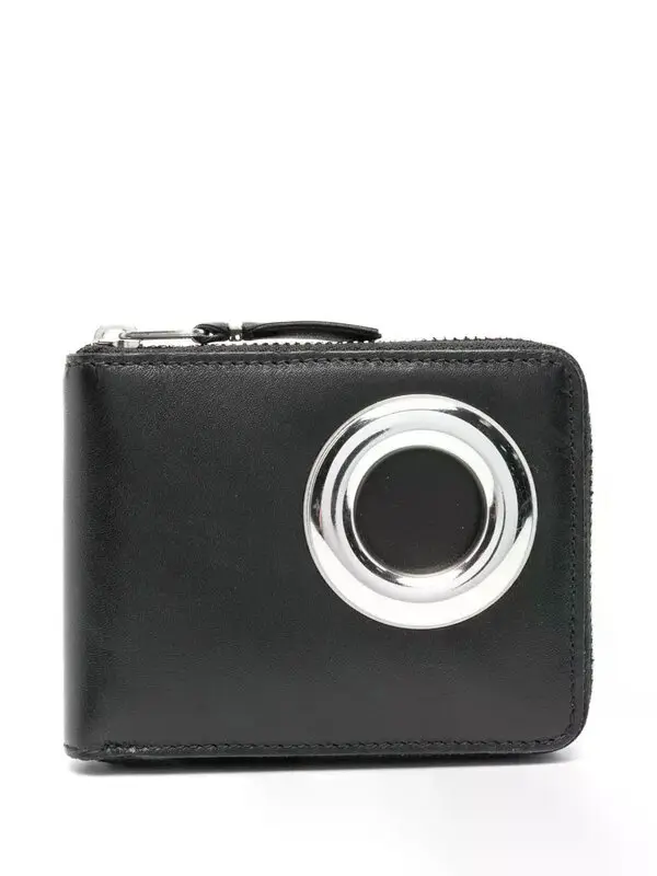 Comme Des Garçons Eyelet-embellished Leather Wallet - Black