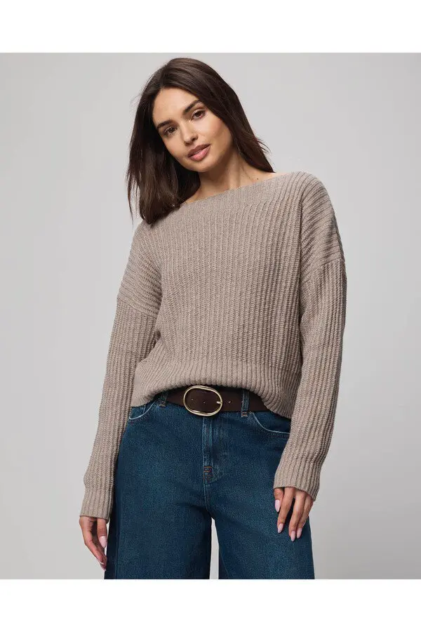 Splendid Olivia Boatneck Cotton Sweater - Natural