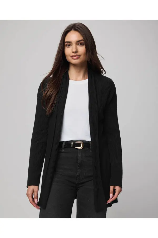 Splendid Georgie Cashblend Open Cardigan - Black
