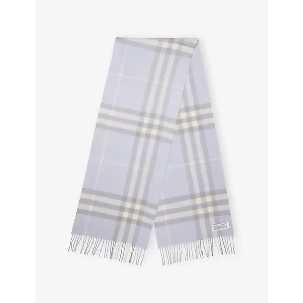 Burberry Check-print Cashmere Scarf - Mist