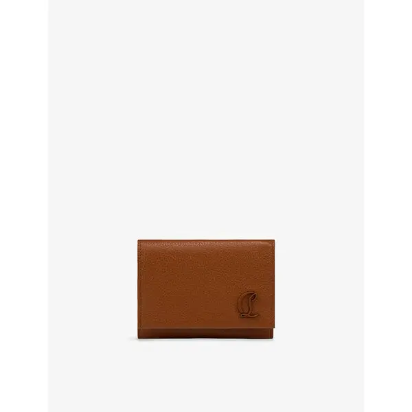 CHRISTIAN LOUBOUTIN Mooncrest Compact Grained Leather Wallet - Cuoio