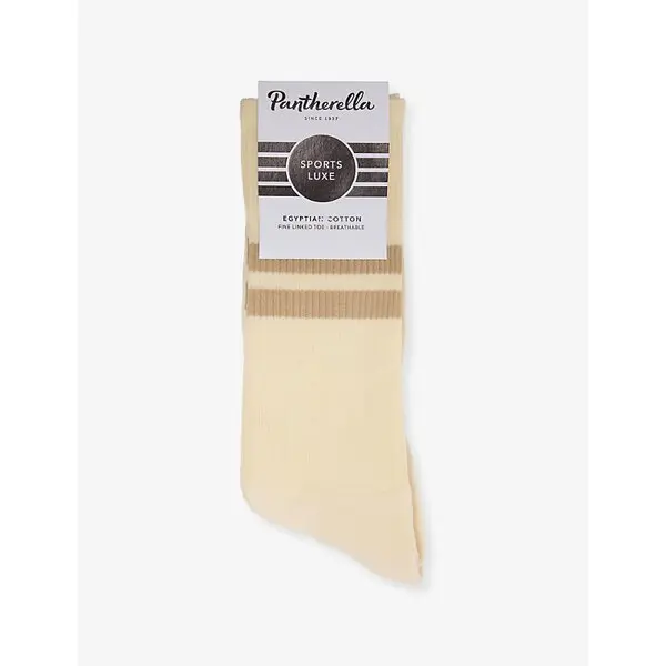 Pantherella Cotton-blend Crew Socks - Cream