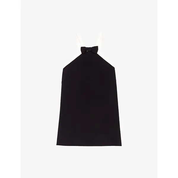 Maje - Tuxedo Halter-Neck Mini Dress