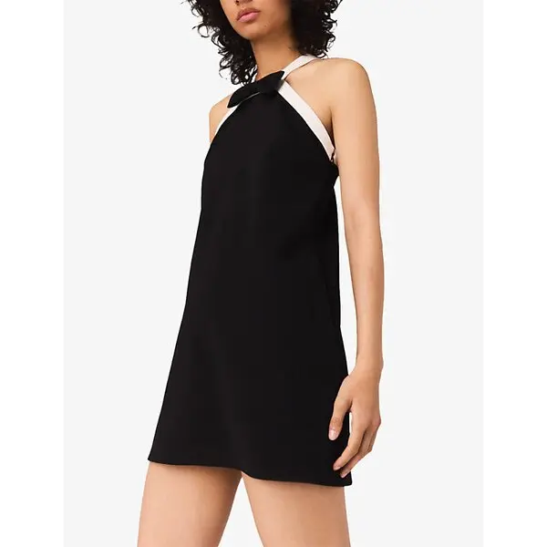 Maje - Tuxedo Halter-Neck Mini Dress