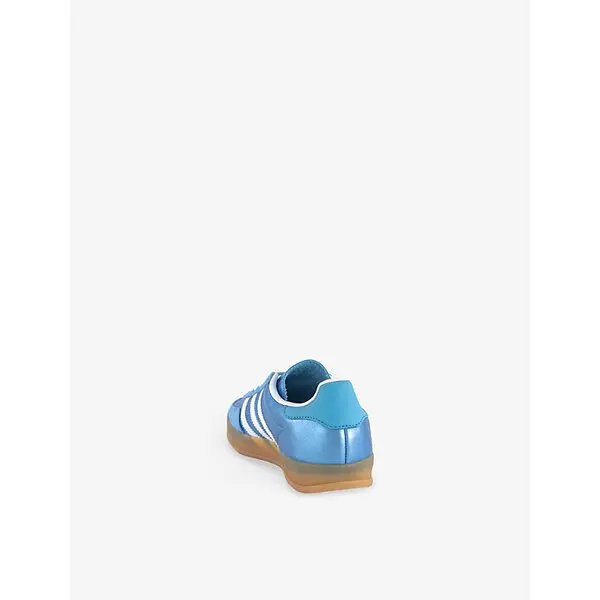 Adidas Gazelle Indoor Leather Low-Top Trainers In Bliss Blue White Metalli  - 47% Off | Editorialist
