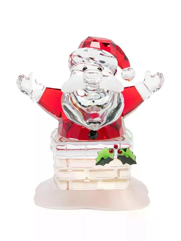 SWAROVSKI Holiday Cheers Santa Claus Chimney Crystal Figurine - Red