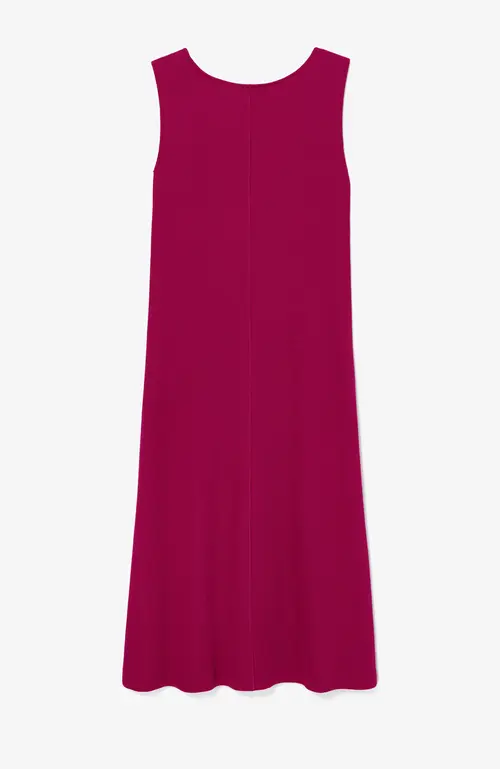 M.M.LAFLEUR Milano Drape Ribbed Pima Modal Midi Dress - Dark Fuchsia