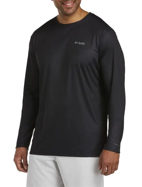 Columbia Big & Tall Fish Flag Long Sleeve Graphic Tee - Black