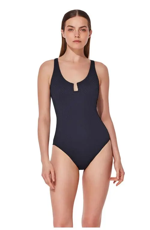 GOTTEX St. Tropez U Wire Textured One Piece - Black