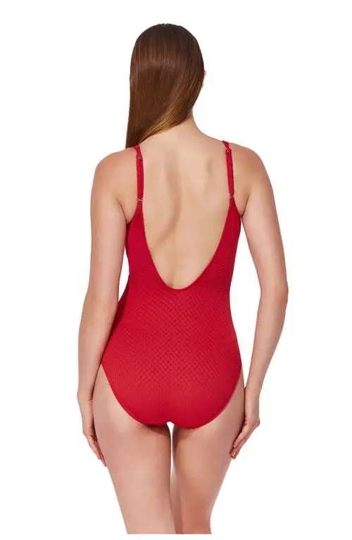 GOTTEX St. Tropez U Wire Textured One Piece - Cherry