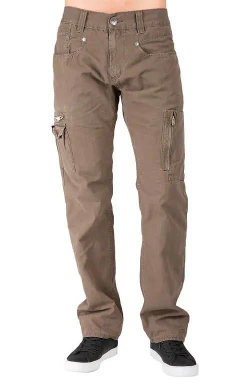 LEVEL 7 Relaxed Straight-leg Cargo Jeans - Fatigue