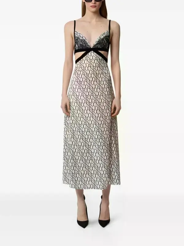 Nina Ricci Lace-Insert Midi Dress In White - 60% Off | Editorialist