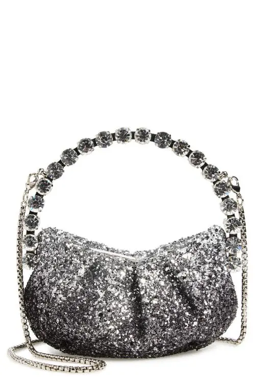 L’ALINGI Micro Eternity Glitter Pouch With Crystal Handle - Black