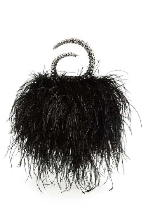 L’ALINGI Karma Feather Crystal Top Handle Evening Bag