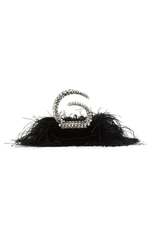 L’ALINGI Karma Feather Crystal Top Handle Evening Bag